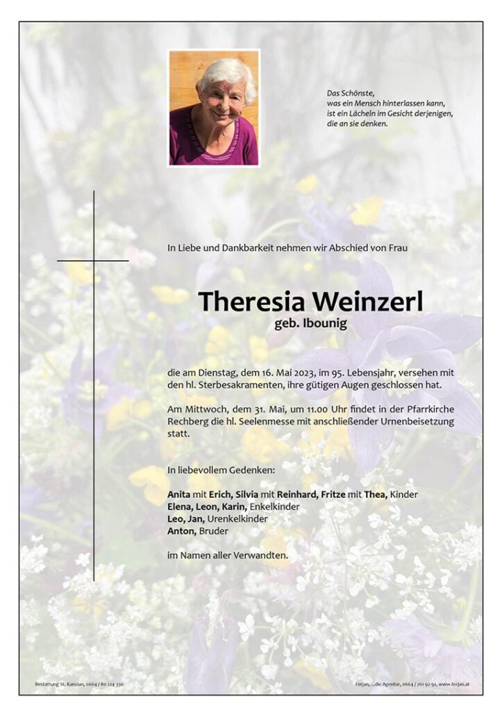 Traueranzeigen – Bestattung